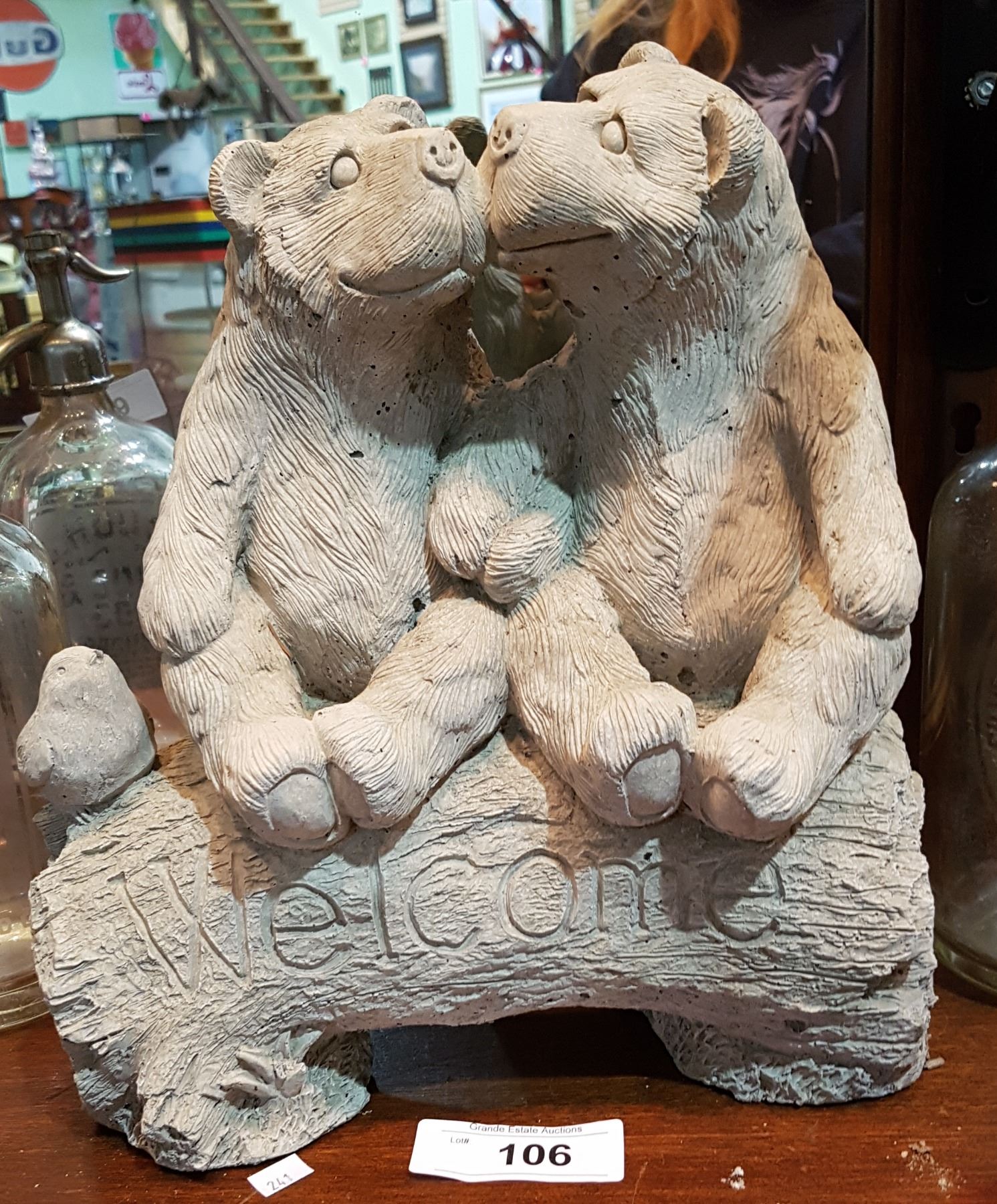 HIGHLY DETAILED CONCRETE WELCOME STATUE