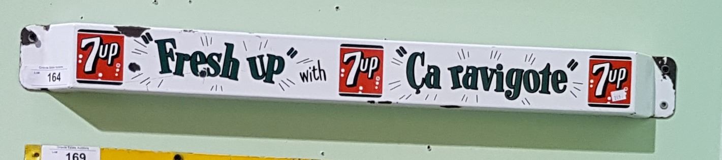 1950'S PORCELAIN FRESH UP WITH 7UP PUSH BAR