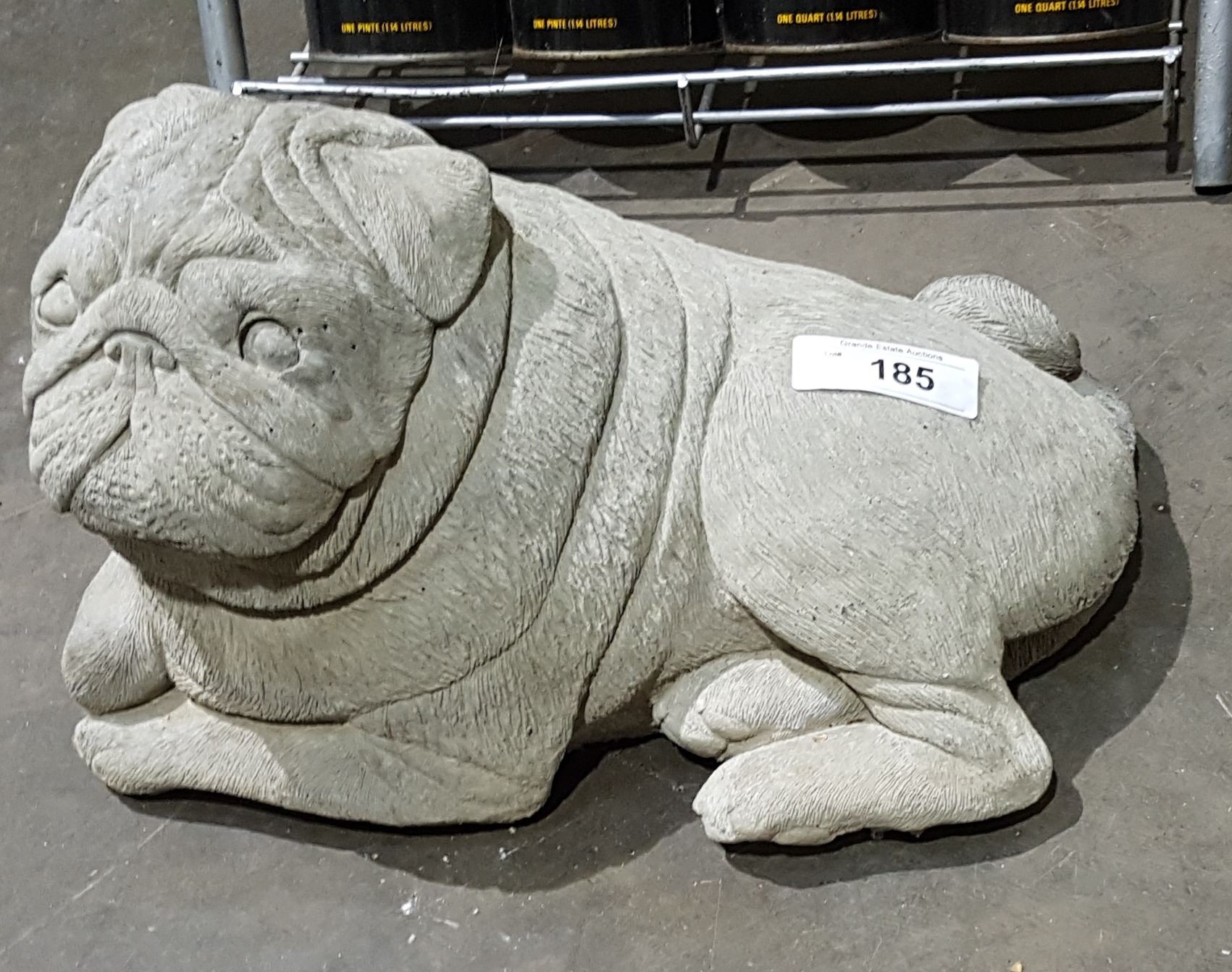 HIGHLY DETAILED CONCRETE PUG STATUE