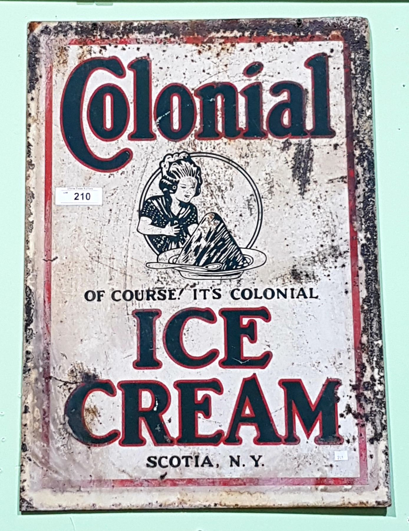 1950'S COLONIAL ICE CREAM METAL SIGN