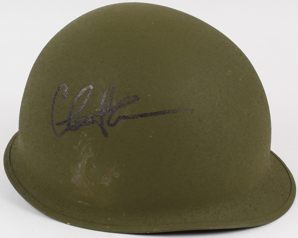 Charlie Sheen Signed "Platoon" Vietnam Era Authentic Army Helmet (PSA COA)
