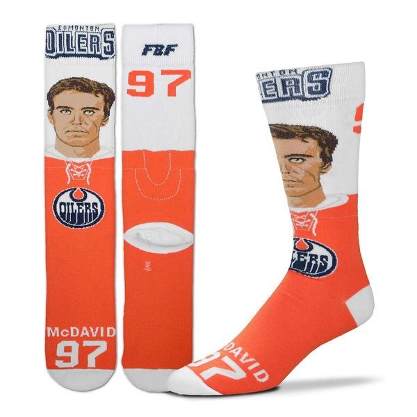 NHL Player Selfie FBF Socks - Connor McDavid Edmonton Oilers - Size Large