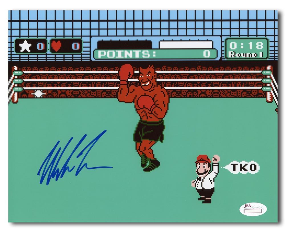 Mike Tyson Autographed Punch-Out NES Boxing Video Game 8x10