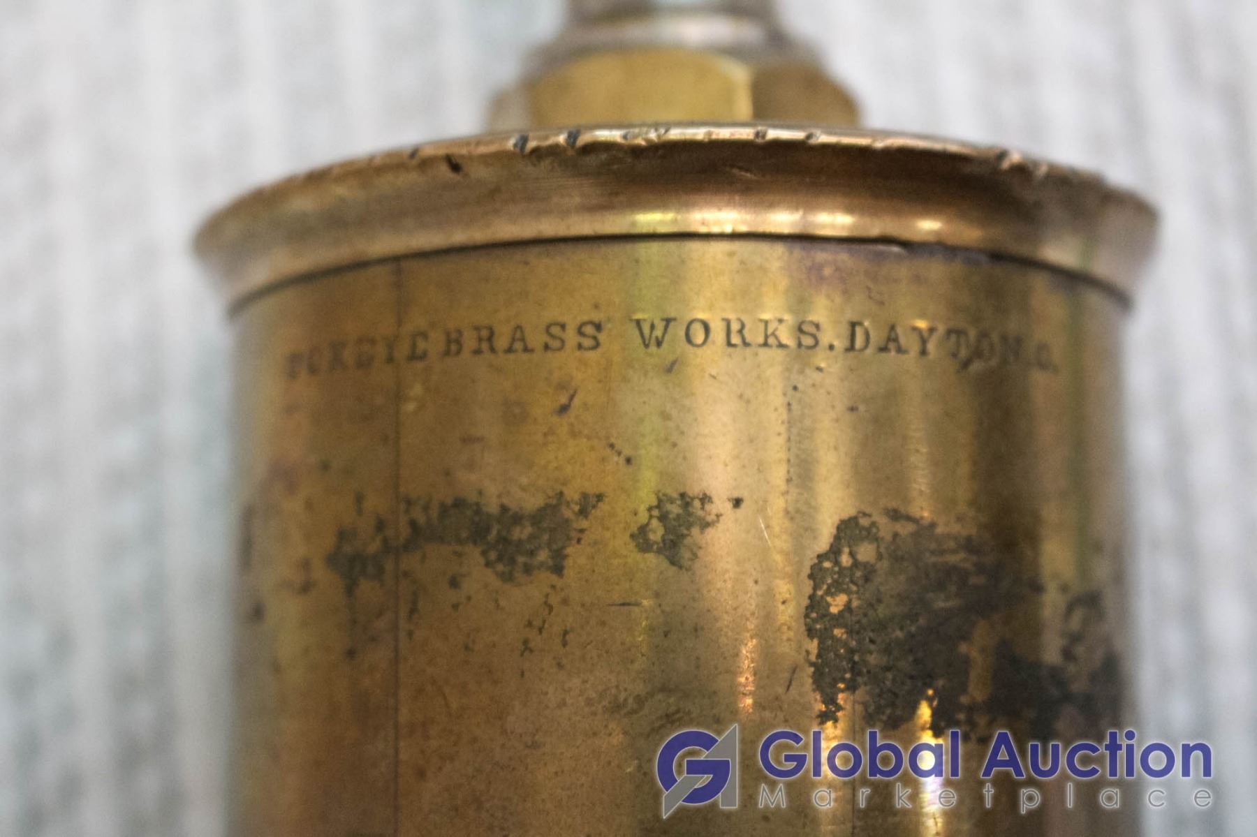 Vintage Brass Steam Whistle - Buckeye Brass Works Dayton Ohio