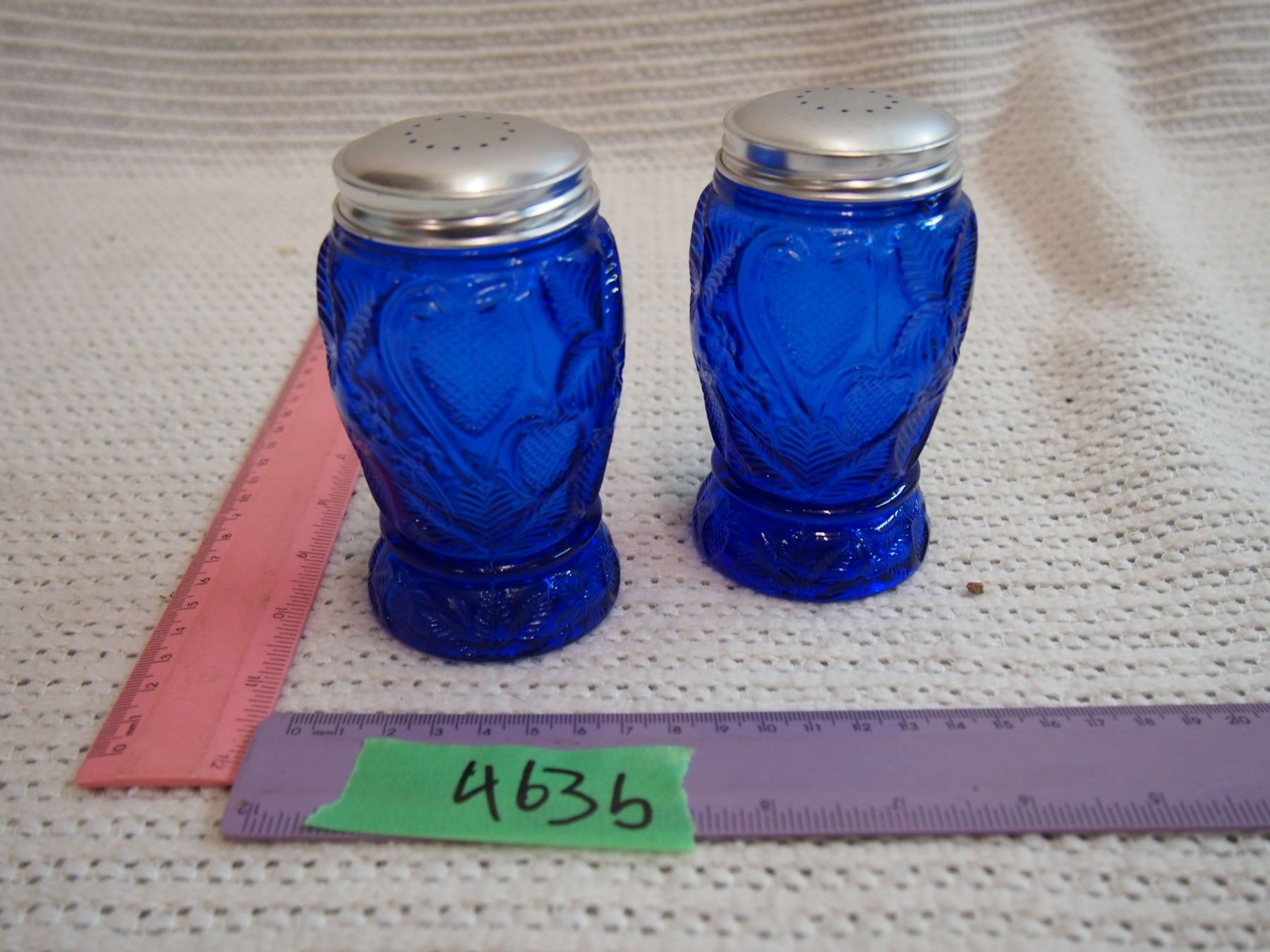 Pair Of Cobalt Blue Glass Salt And Pepper Shaker