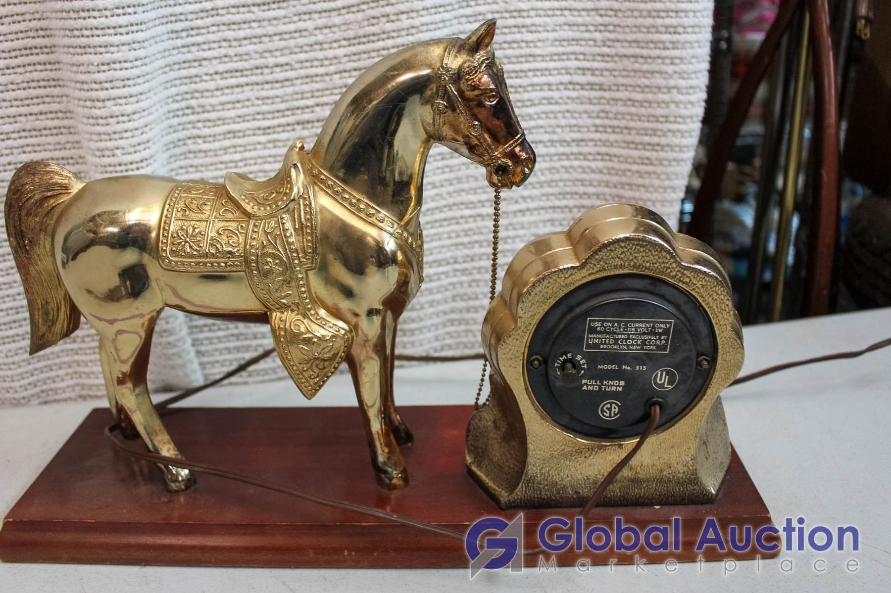 Working Brass Horse Clock
