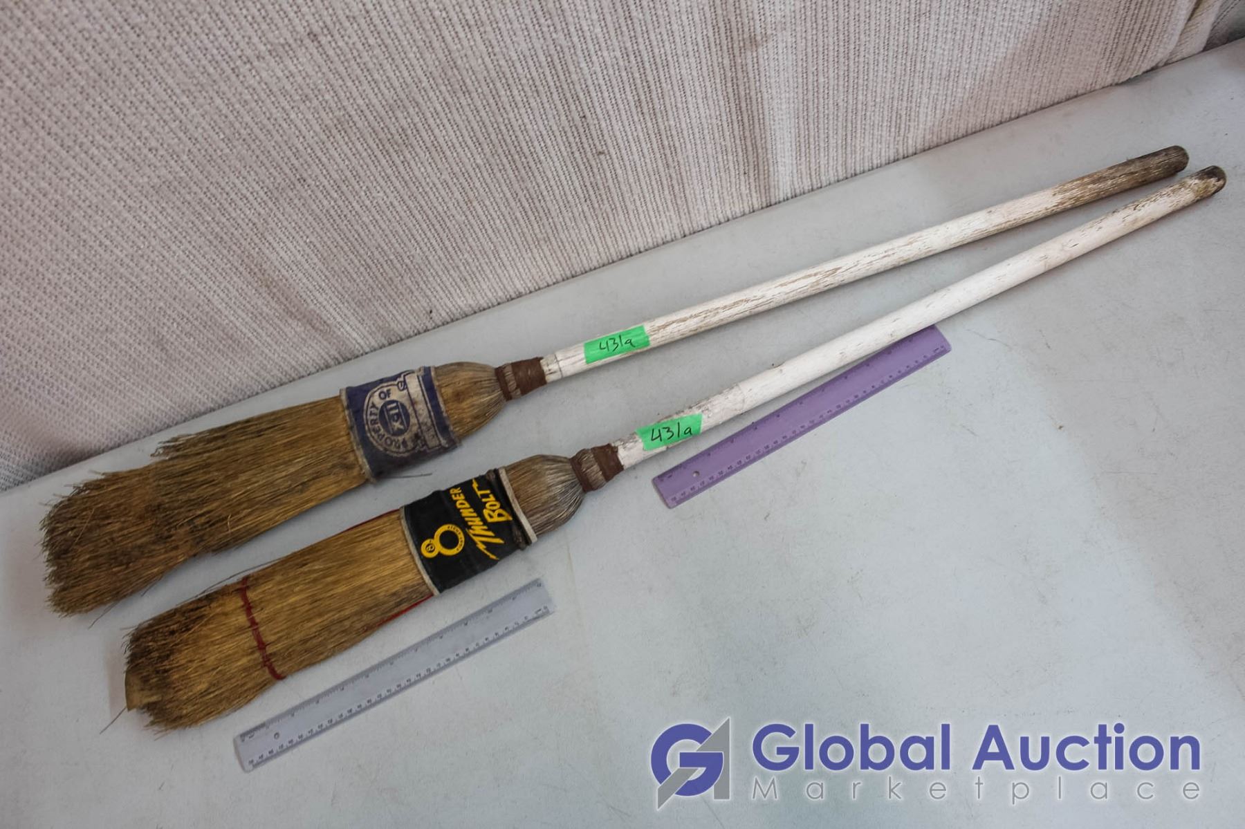 Vintage Straw Curling Brooms