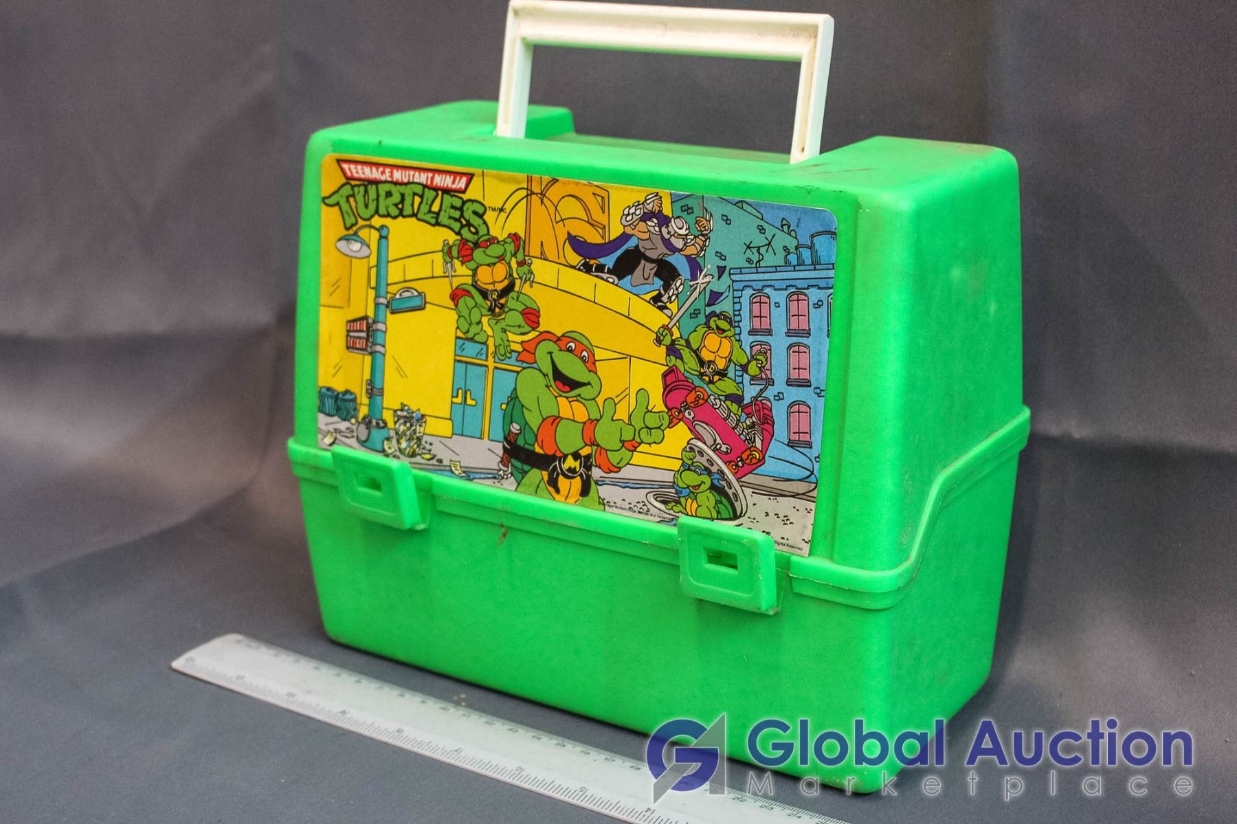 Vintage TMNT Plastic Lunch Box w/Thermos