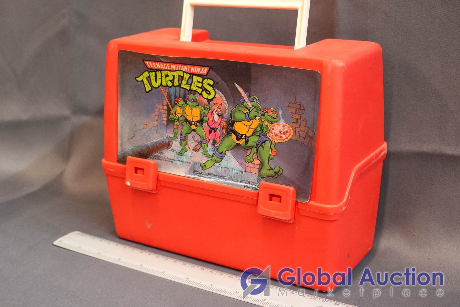 Vintage TMNT Plastic Lunch Box w/Thermos