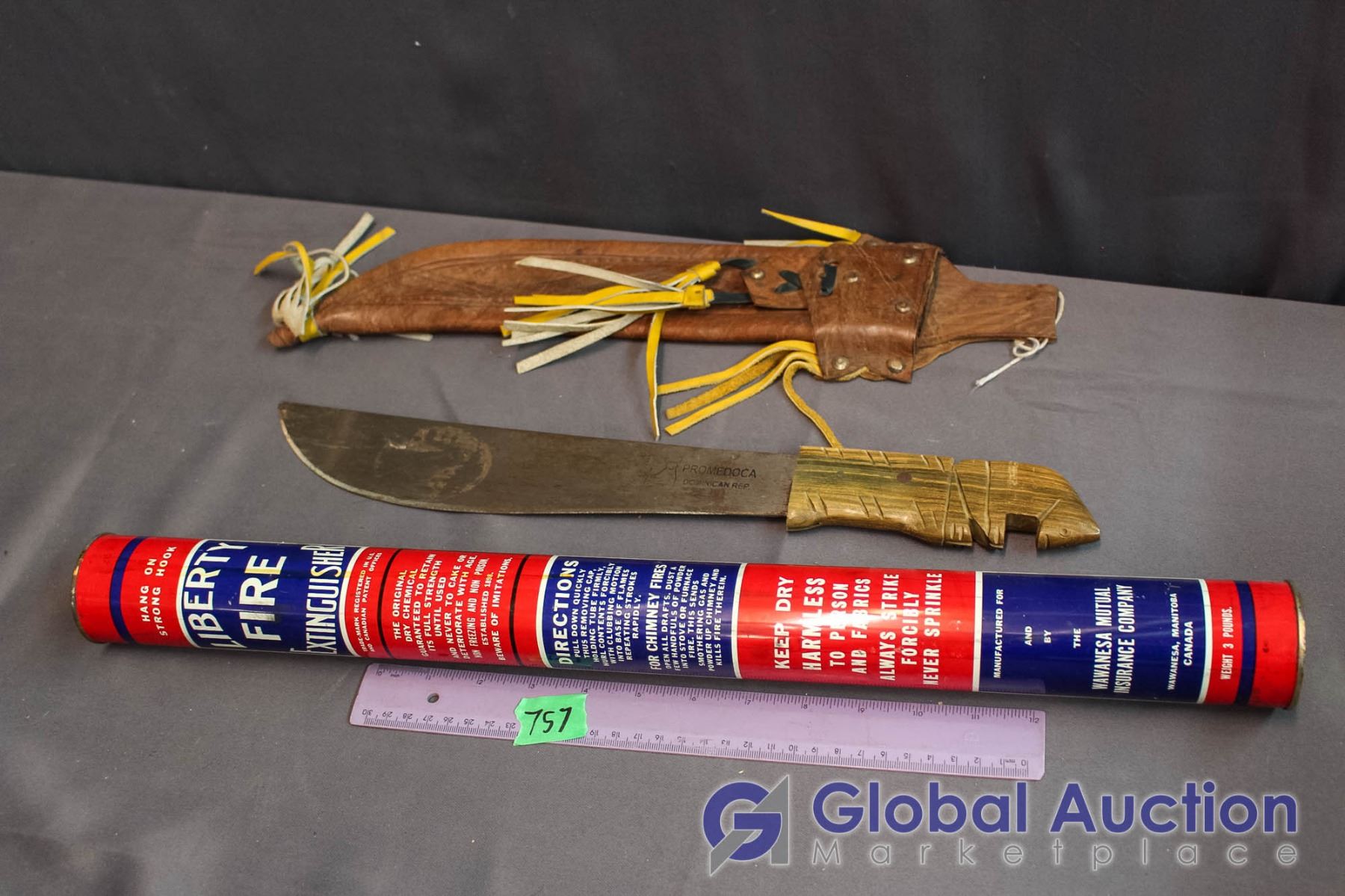 Liberty Fire Extinguisher W/ Dominicon Republic Machete And Shethe