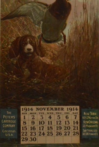 1914 Peters Cartridge Co. Advertising Calendar