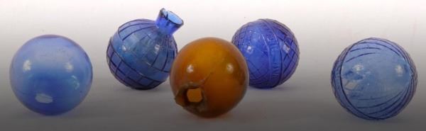 5 Antique Glass Trap Shooting Balls
