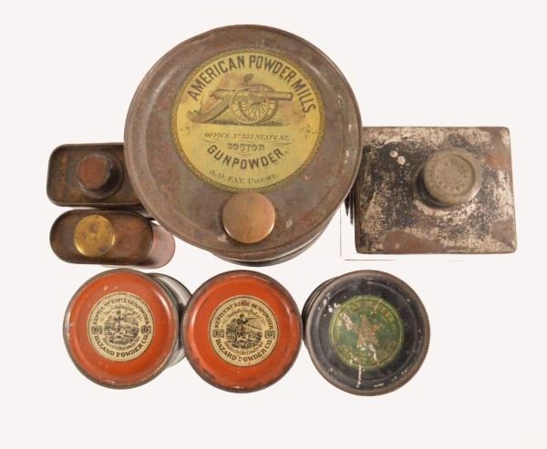 Antique Kentucky Rifle Gun Powder Tins