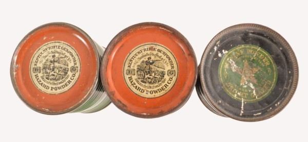 Antique Kentucky Rifle Gun Powder Tins