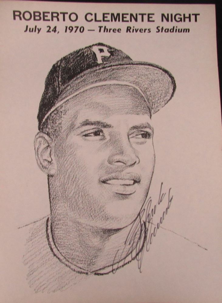 Roberto Clemente Signed Pirates 17x23 "Roberto Clemente Night" Poster ...