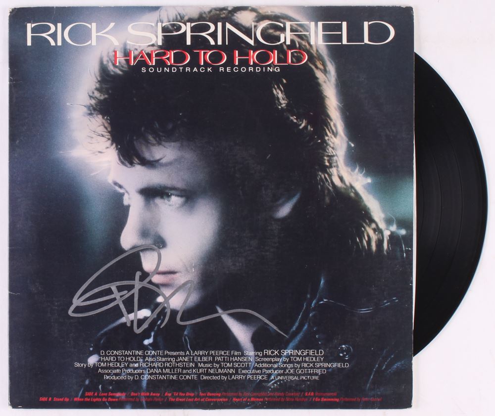 Rick Springfield Signed "Hard to Hold" Vinyl Record Album (JSA Hologram)