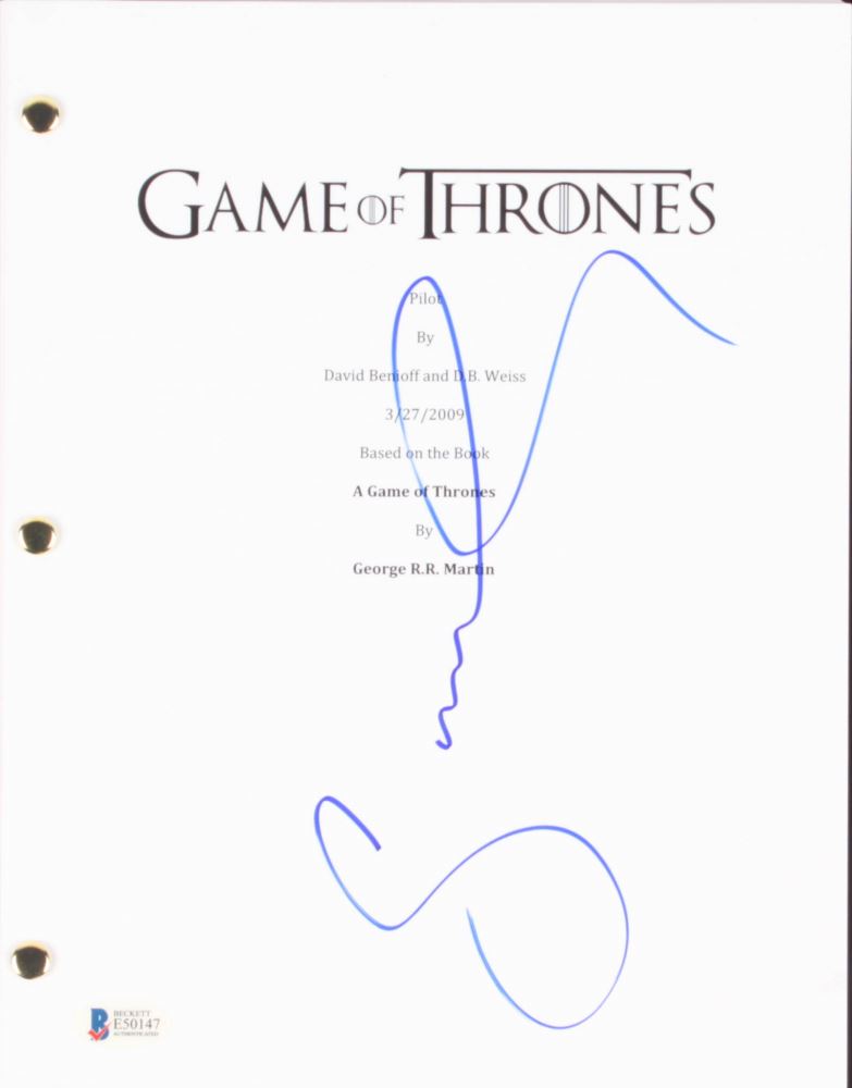 Sophie Turner Signed "Game of Thrones" Full Pilot Script (Beckett COA)