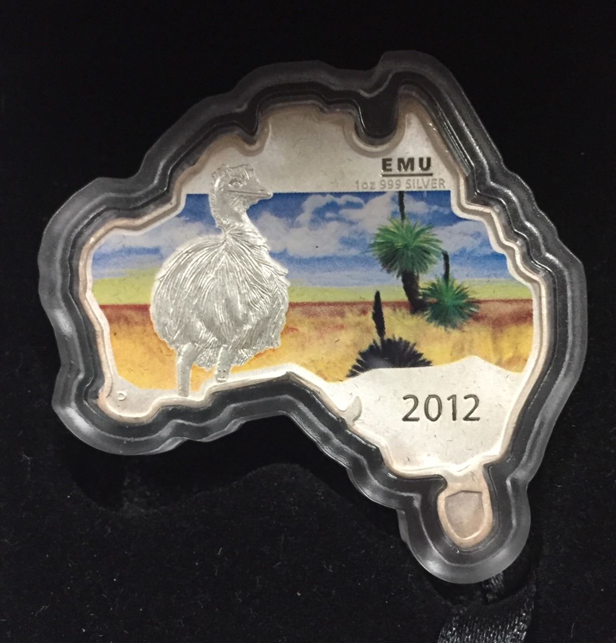 Australia 2012 Map Shaped Coin: Emu 1 oz Silver Coin
