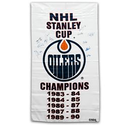 Edmonton Oilers 12 Player Signed Autographed 36x60 Stanley Cup Banner ...