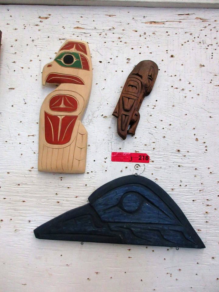 3 First Nations Wood Wall Carvings