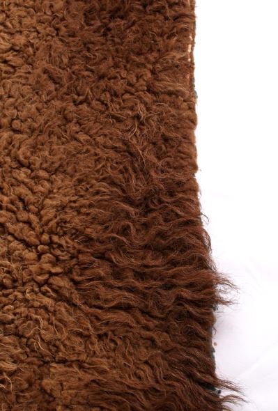 Antique Unique Buffalo Hide Carriage Lap Blanket