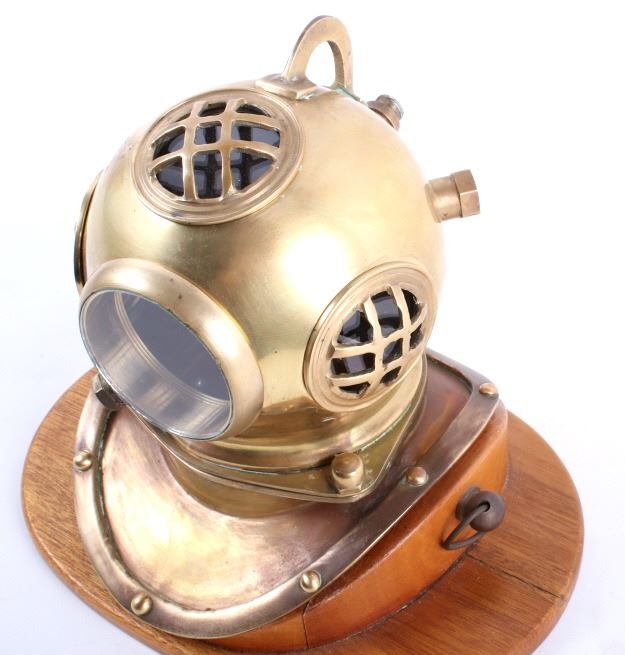 Vintage Miniature Replica Bronze Diving Helmet