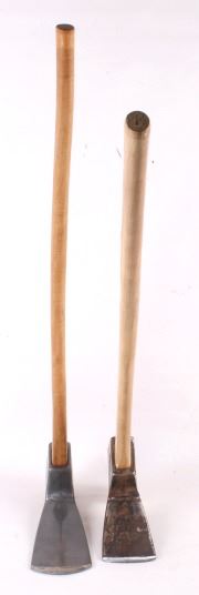 Antique Long Handle Railroad Adze & Pry Bar Set