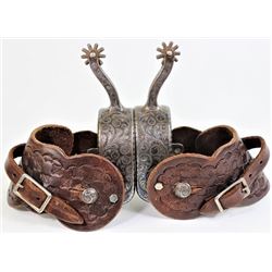 Fleming silver engraved parade spurs