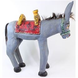 Wooden folk art hand painted Mexican burro