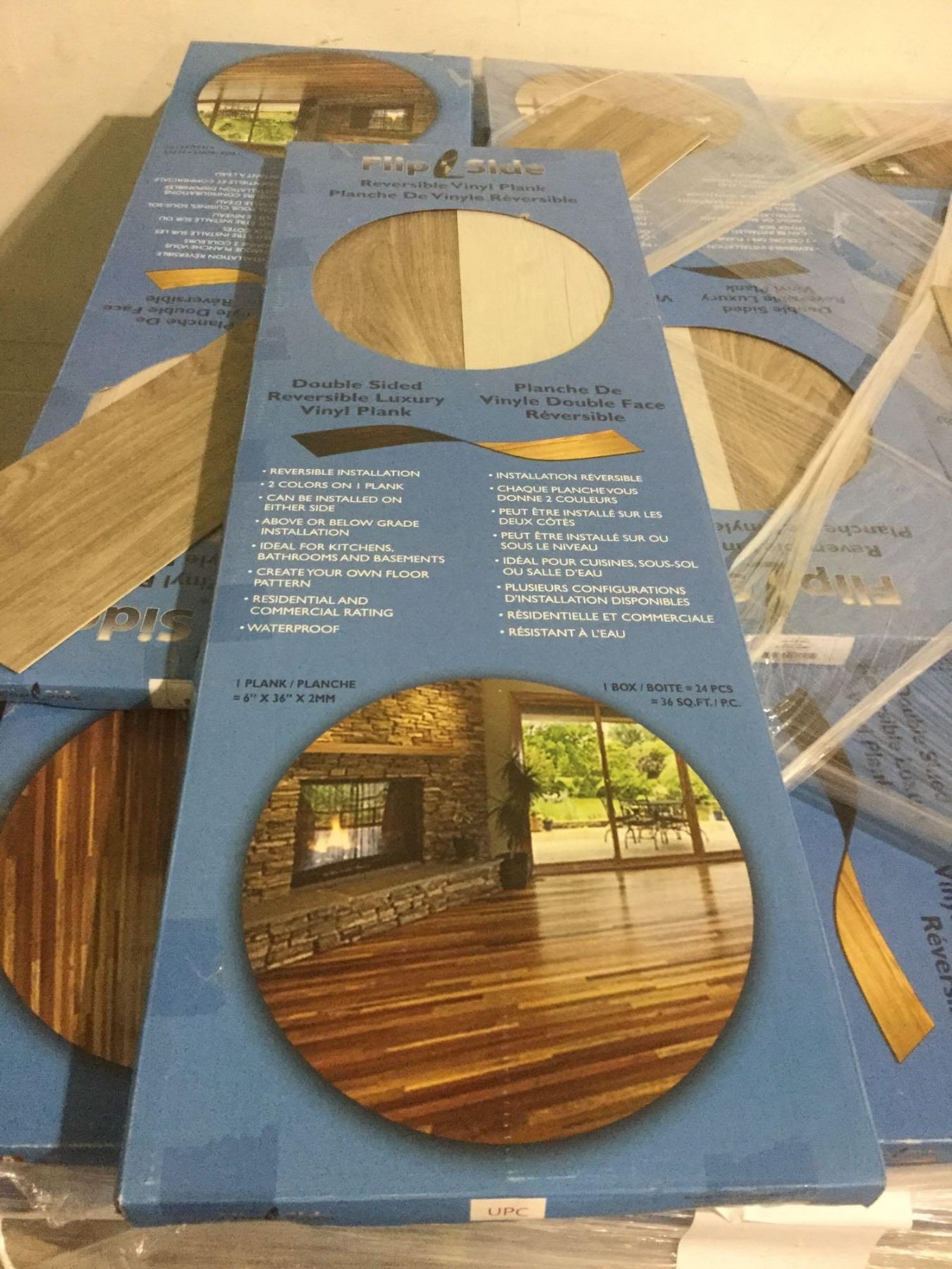 Pallet of Flip Side ReversibleLuxury Vinyl Plank Flooring 36 SQ FT/Box