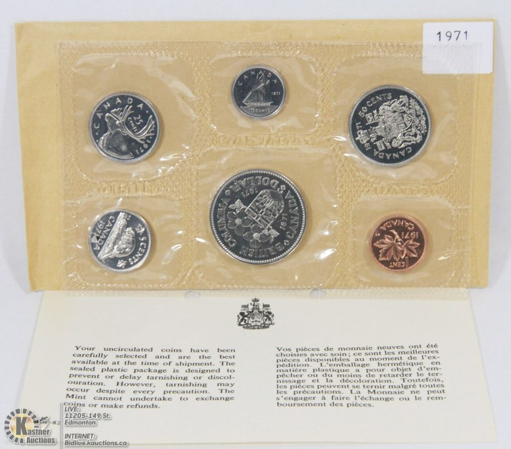 1971 CANADIAN 6 COIN UNCIRCULATED SET WITH COA