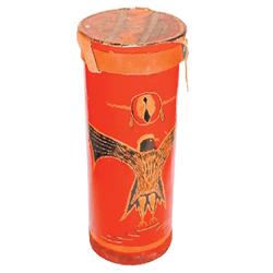 Plains Indian parfleche cylinder, used to carry & store headdress, hand ...