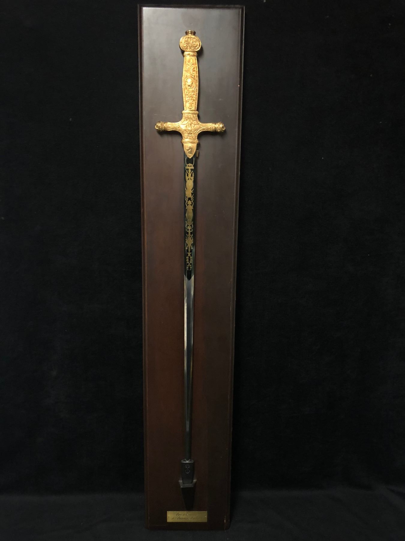 Franklin Mint - The ceremonial sword of Napoleon - W/ oak wood wall ...