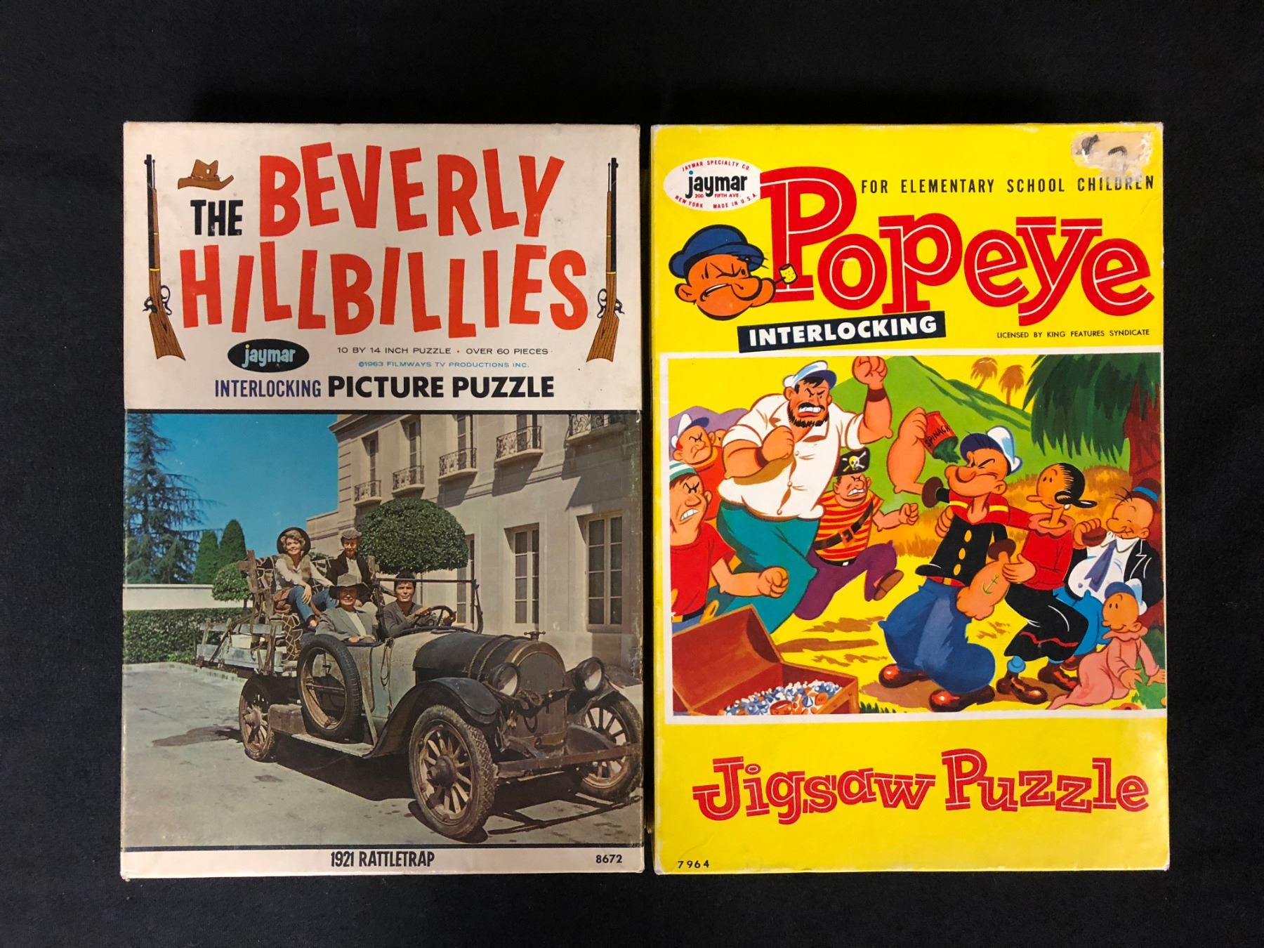 VINTAGE COMPLETE JAYMAR PUZZLE LOT (1963 BEVERLY HILLBILLIES/ 1967 ...