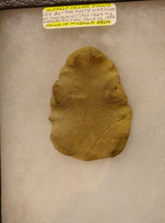 Buffalo calling stone, 2 1/2", Blackfeet tribe, cased