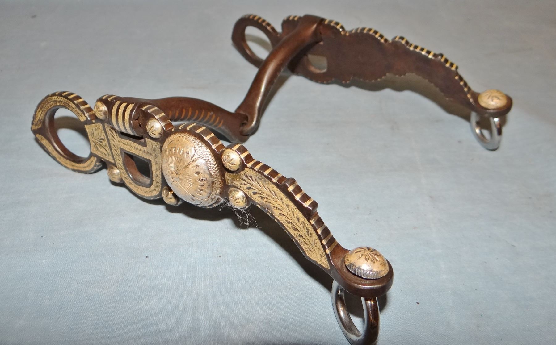E. Garcia silver inlaid snaffle bit