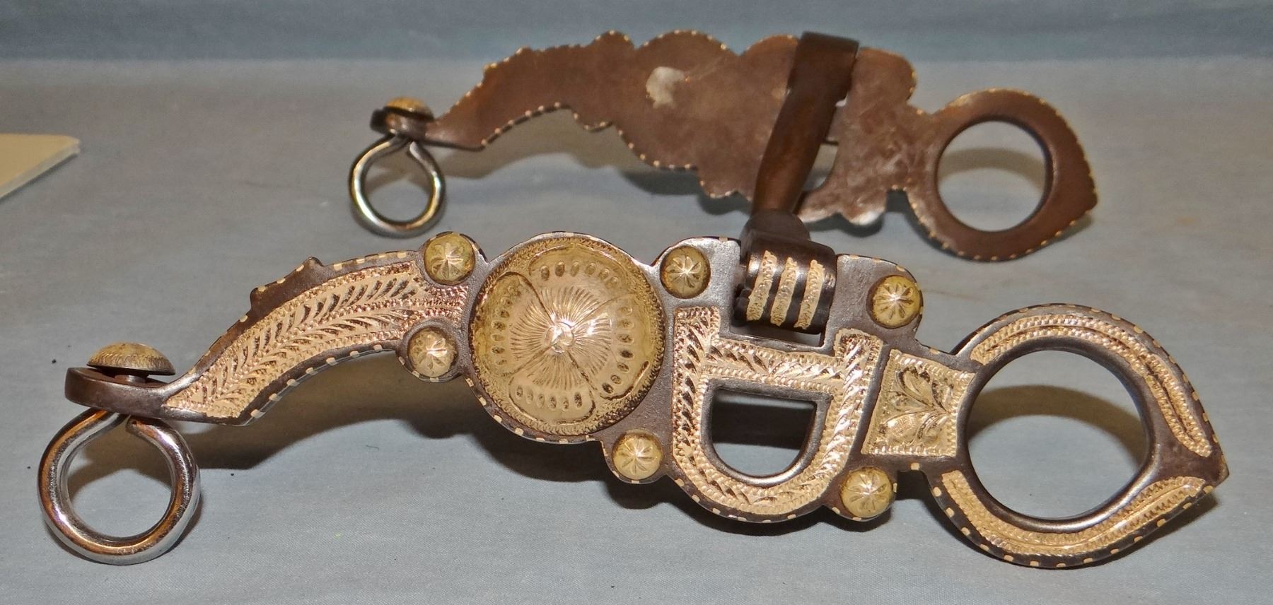 E. Garcia silver inlaid snaffle bit