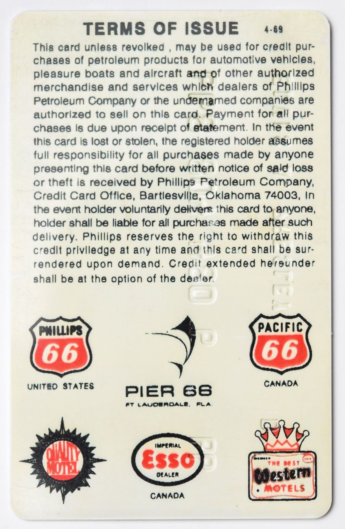 Elvis Presley's 1960s Phillips 66 Gas Card