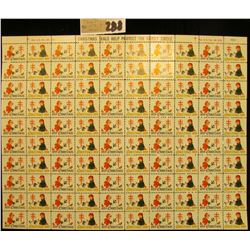 Mint Sheet of 1959 "Greetings" Christmas Stamps/Seals. National ...