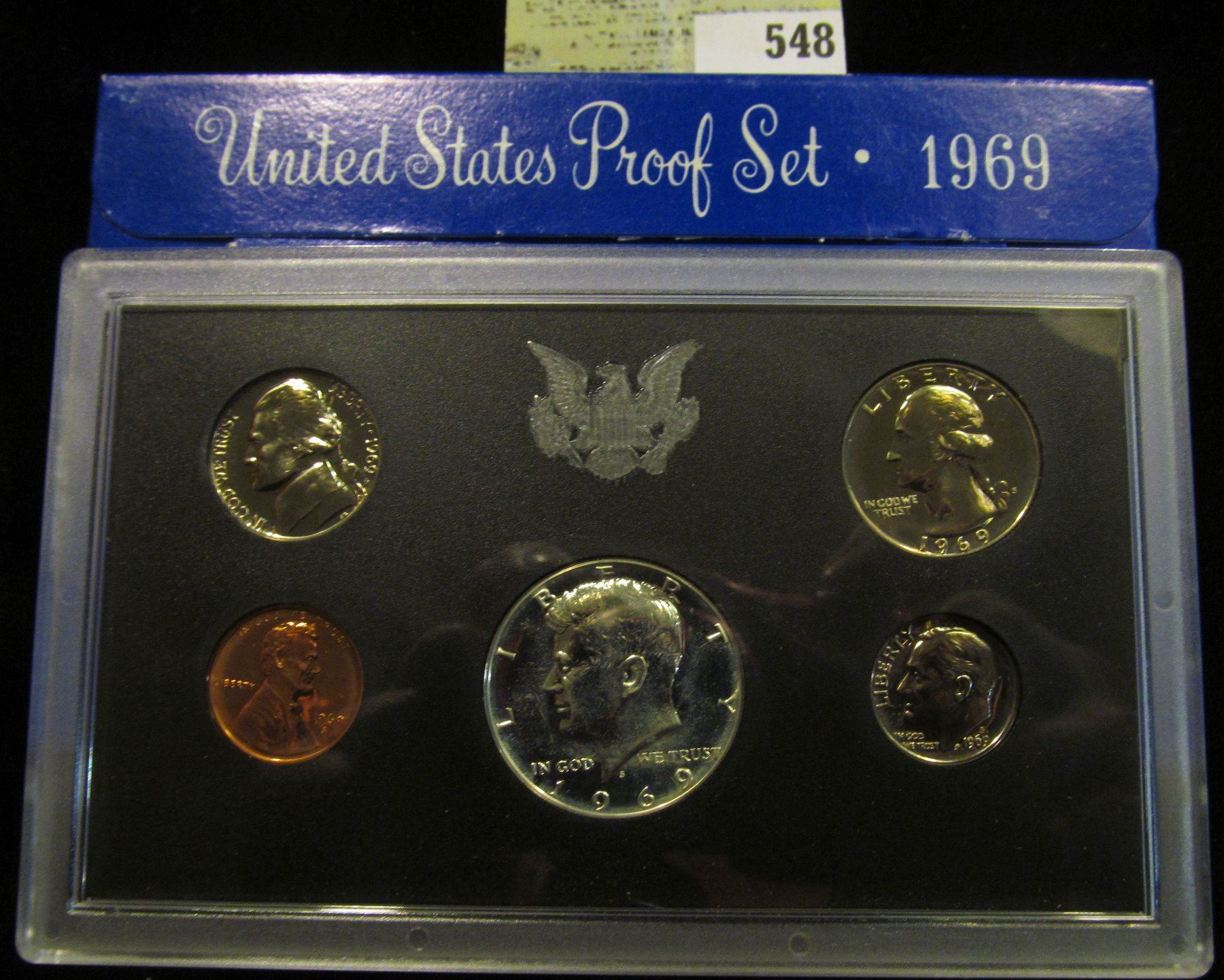 1969 S U.S. Silver Proof Set, Original as issued.
