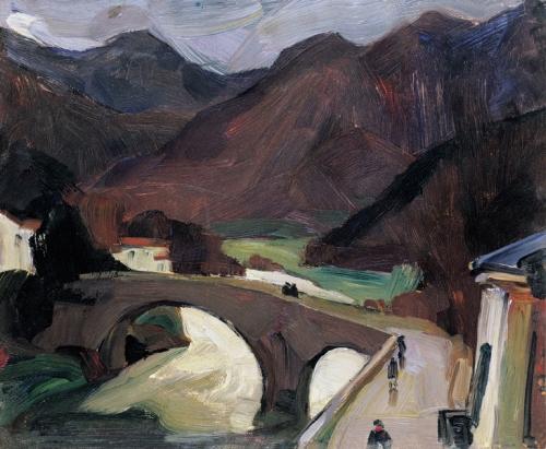 Albert Raty , Pont dans un paysage , 1889-1970 , , Belgian School