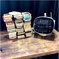 Vintage 1970s 8 Track Player with Tapes