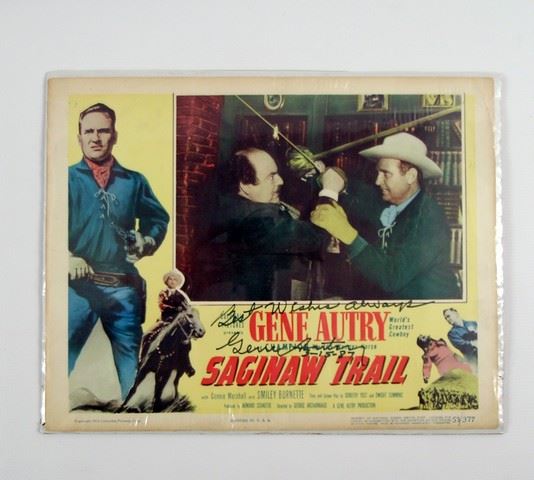 Saginaw Trail Gene Autry Signed Original Lobby Card Saginaw Trail Gene Autry Signed Original Lobby Card