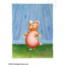 Kelly Freas - "Animal Farm" Squealer Illustration Original Art (Easton ...