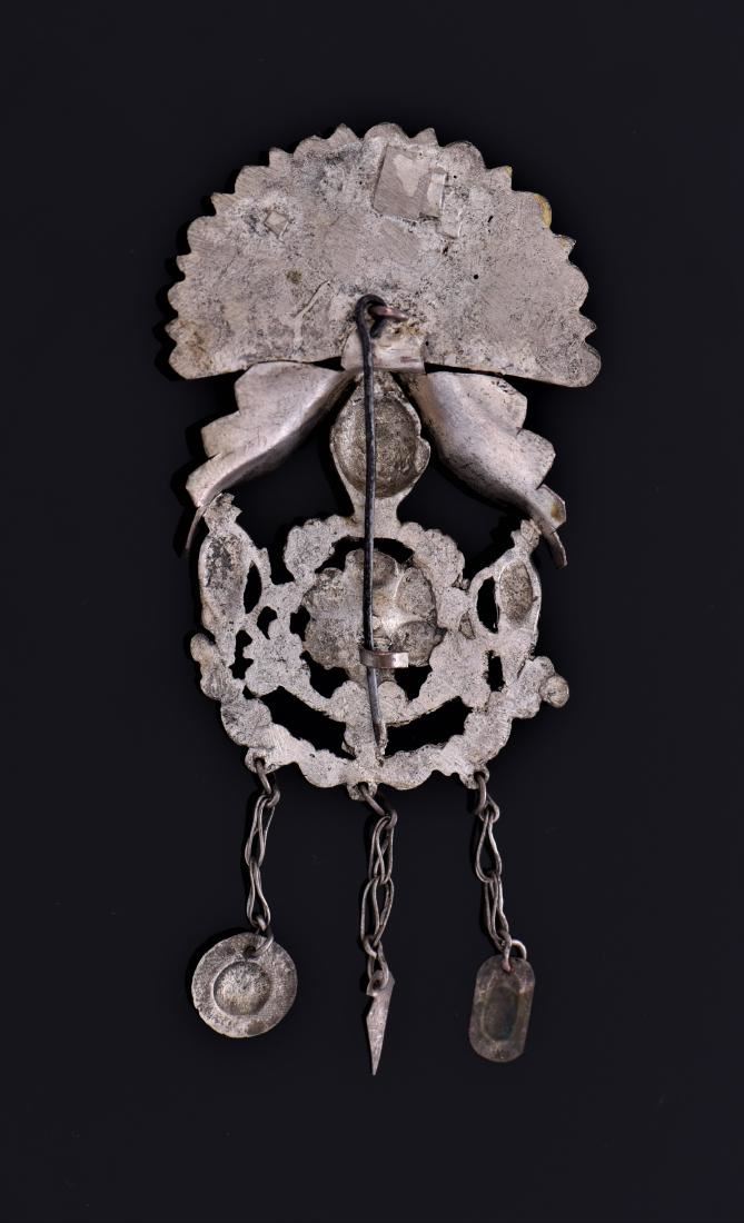 Antique Silver Peacock Peruvian Tupu Pin