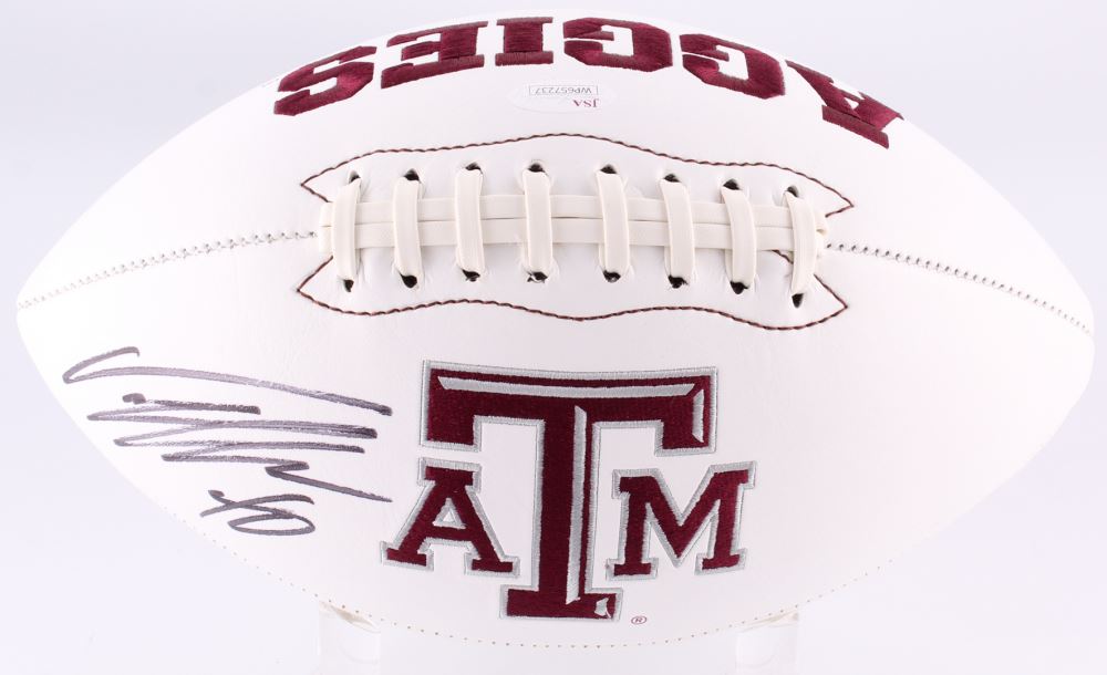 Von Miller Signed Texas AM Aggies Logo Football (JSA COA)