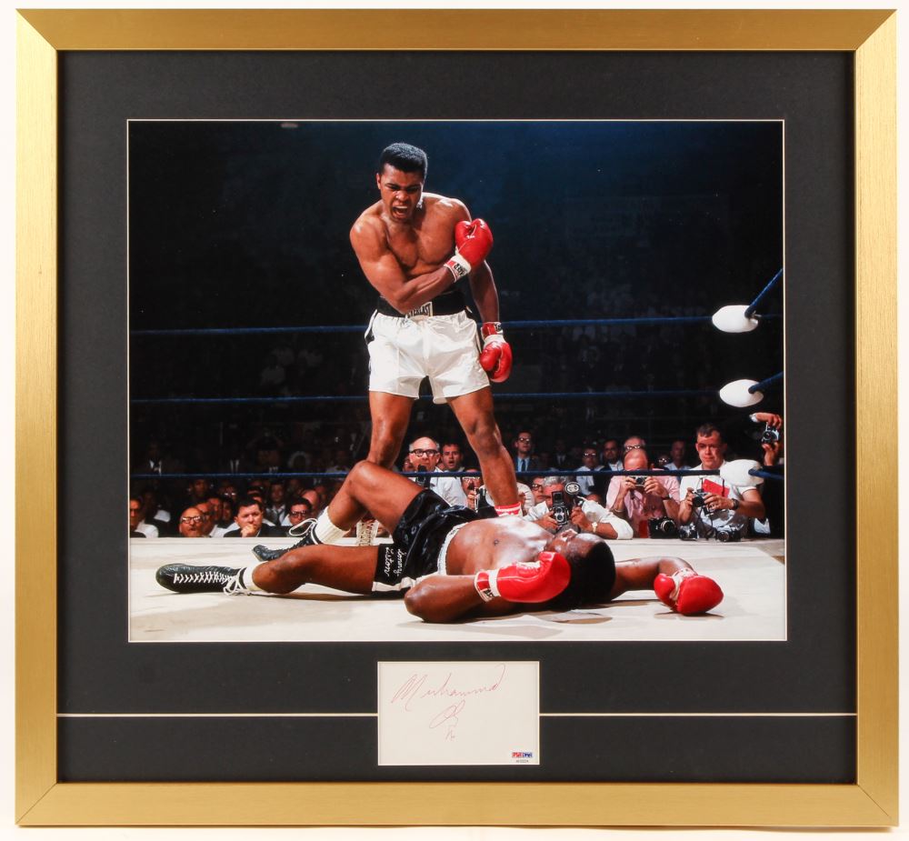 Muhammad Ali Signed 24x26 Custom Framed Cut Display (PSA LOA)