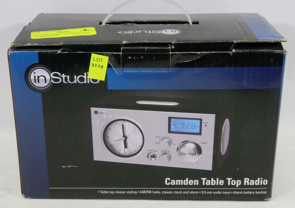 INSTUDIO TABLE TOP RADIO AND ALARM CLOCK