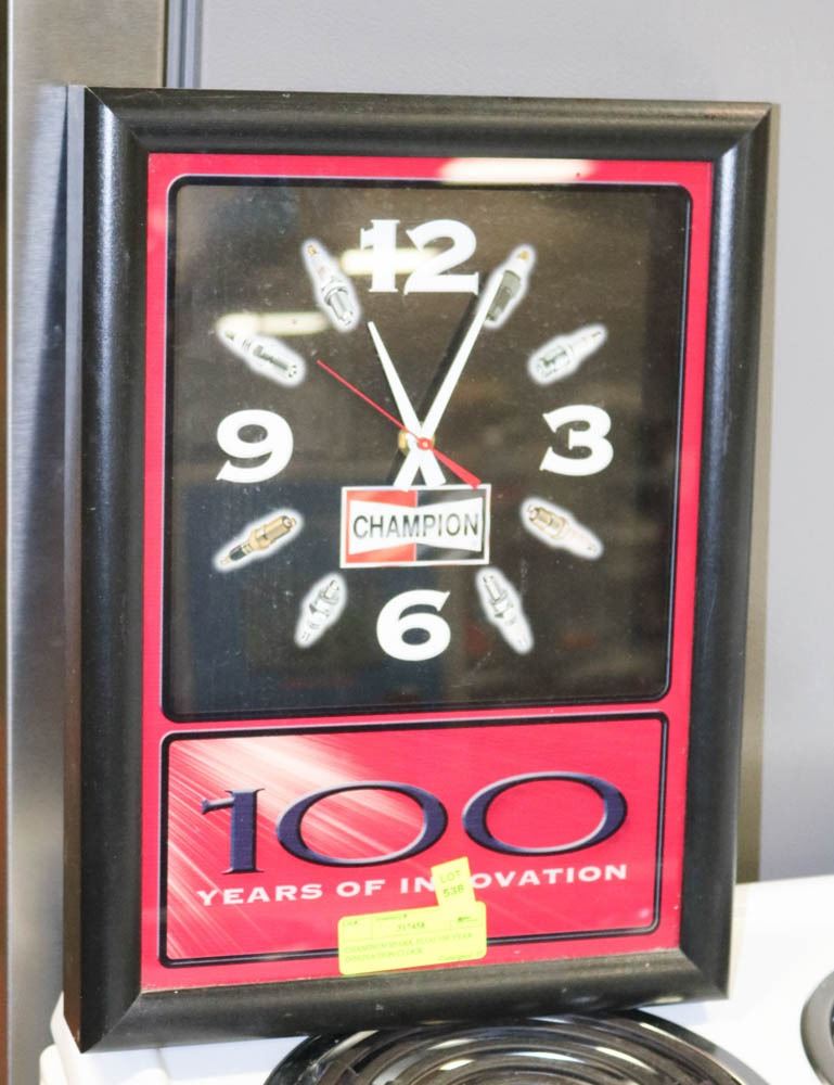 CHAMPION SPARK PLUG 100 YEAR INNOVATION CLOCK