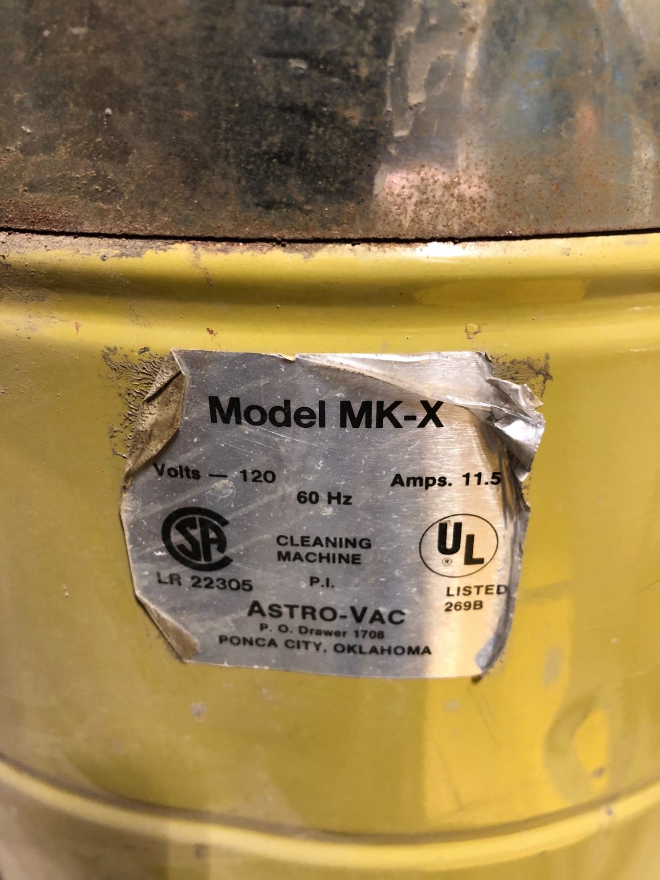 Astro-Vac Model MK-X
